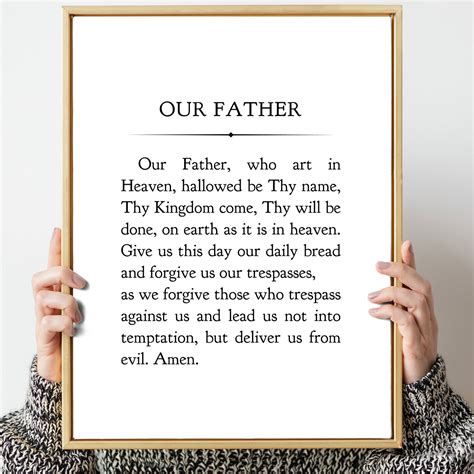 Our Father Prayer Printable The Lords Prayer Art Print Matthew 6 9
