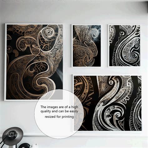 Mystic Maori Trio Three Panel Art And Portrait Prints Etsy