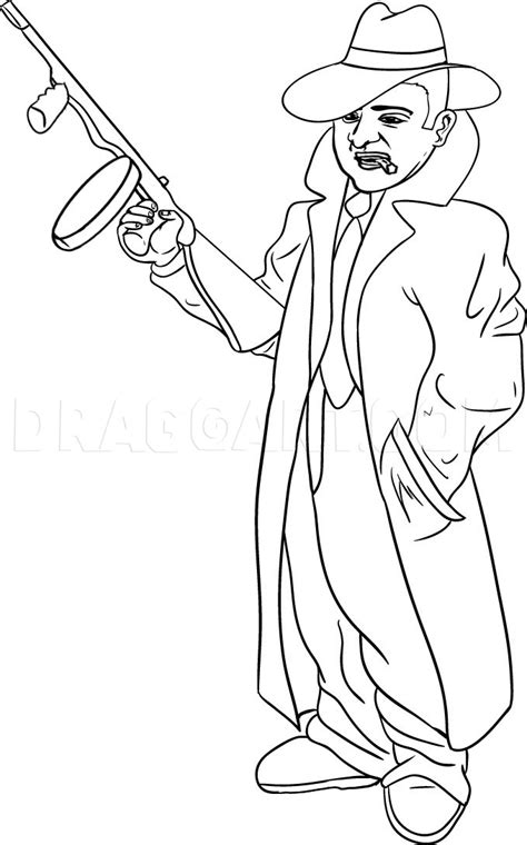 How To Draw Gangster Drawing Step By Step By Dawn Dragoart