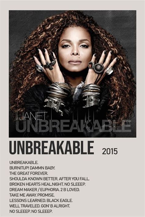 Unbreakable By Janet Jackson │ Album Poster Janet Jackson Albums
