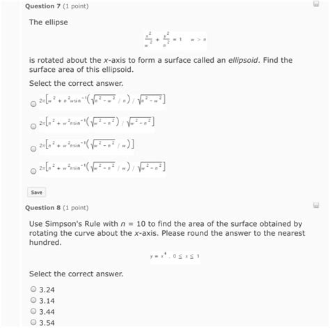 Solved Question 7 1 Point The Ellipse Is Rotated About The