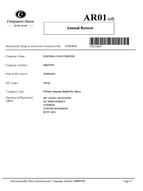 Companies House Document Pdf