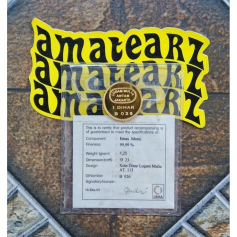 Jual Koin 1 Dinar Antam Berat 4 25 Gram Fine Gold 999 9 Sertifikat Lbma Shopee Indonesia