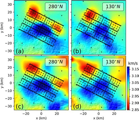 A And B Eikonal Phase Velocity Models Inverted From The Travel Times