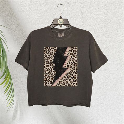 Leopard Lightning Bolt T Shirt For Women Cheetah Print Shirt Trendy