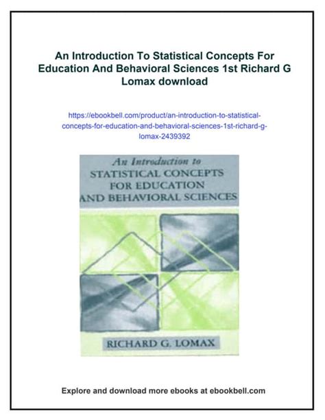 An Introduction To Statistical Concepts For Education And Behavioral