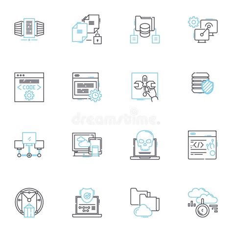Mobile Computing Linear Icons Set Smartph Tablet Laptop Wireless
