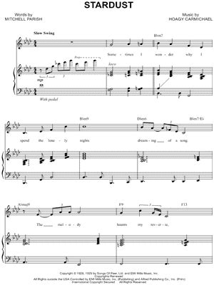 Stardust Sheet Music By Nat King Cole