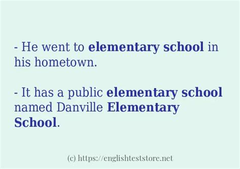Elementary School Some Sentence Examples Englishteststore Blog