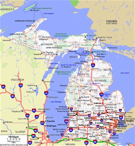 Map Of Michigan Cities Michigan Cities Map Michigan Map With Cities