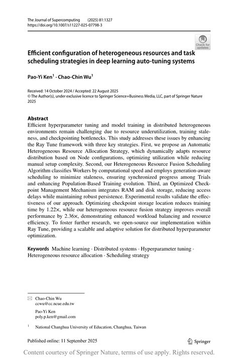 Efficient Configuration Of Heterogeneous Resources And Task Scheduling