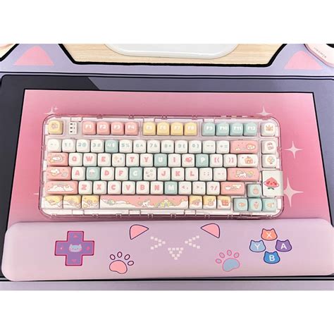 Rainbow Horse Keycaps Moa Profile น่ารัก Pbt Dye Sub ปุ่มกดคีย์บอร์ด