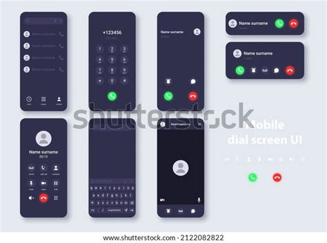 Smartphone User Interface Dark Theme Concept Stock Vector Royalty Free 2122082822 Shutterstock