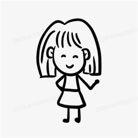 手绘黑白简笔小人免抠系列一png图片素材下载小人png熊猫办公