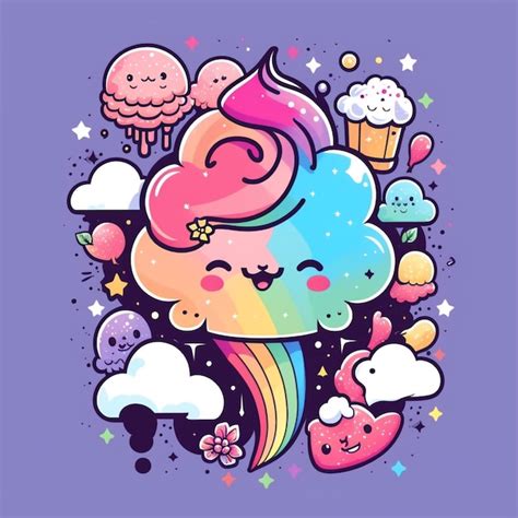 Premium Photo A Rainbow Cupcake With A Rainbow And A Rainbow On The Top