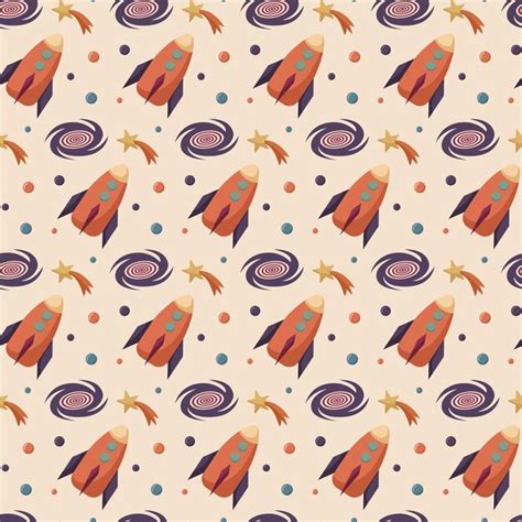Premium Vector Vector Seamless Pattern With Constellations Shooting Star Rocket Black Hole