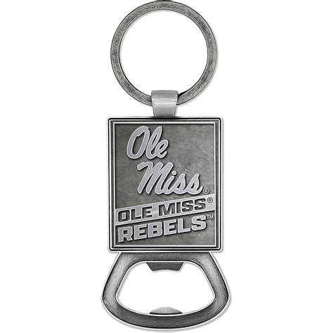 Rico University Of Mississippi Pewter Bottle Opener Key Chain Academy