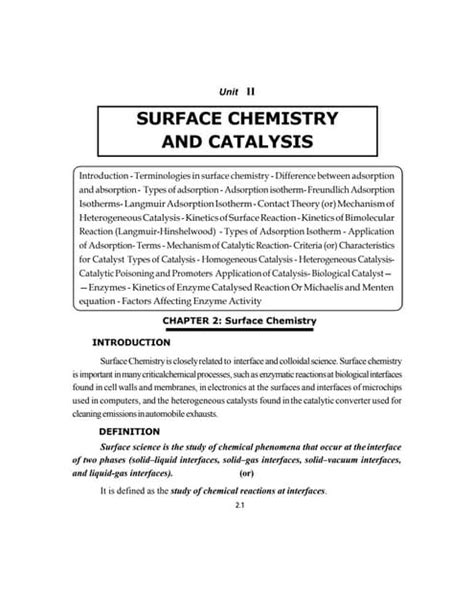 Surface Chemistryand Catalysis Pdf