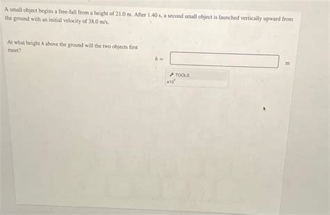 Solved A Small Object Begins A Free Fall From A Height Of