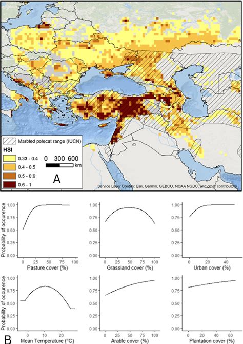 A Habitat Suitability Indices Hsi Predictions With Values Above The