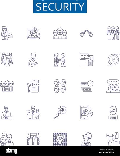 Security Line Icons Signs Set Design Collection Of Secure Safeguard