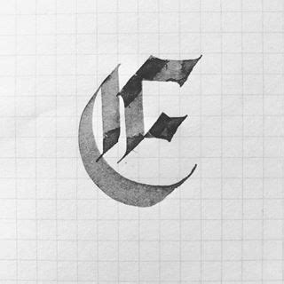 Early Morning E Calligraphy Art Blackletter G Blackletter E Gothic E