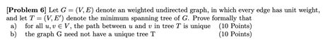 Solved Problem Let G V E Denote An Weighted Undirected Chegg