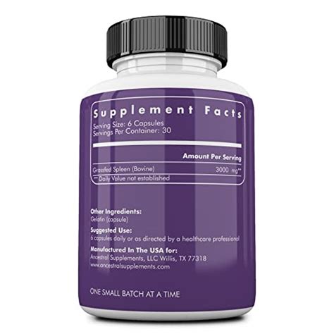 Grass Fed Beef Spleen Supplement 3000mg Beef Organ