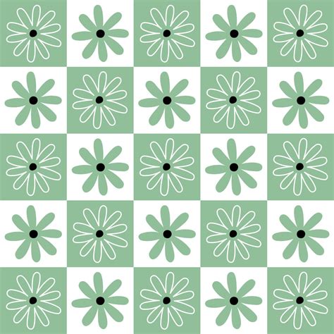 Floral Pattern Checked Plaid With A Mint Floral Print Seamless Pastel