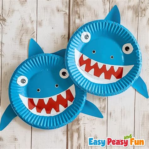 Preschool Paper Plate Shark Craft 600x427