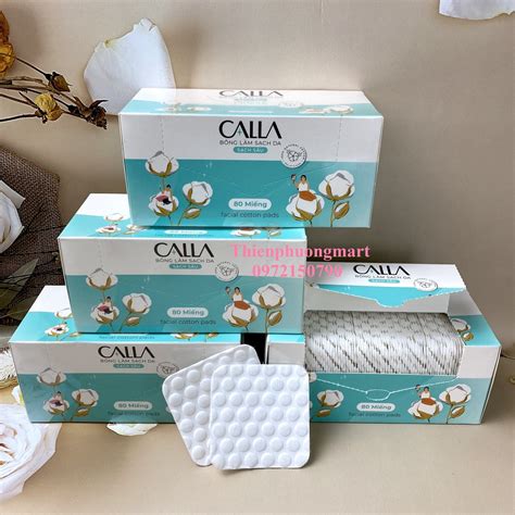 Bông Tẩy Trang Hạt Massage Calla 80 Miếng Hộp Size 6x6cm Chính Hãng Bông Bạch Tuyết Shopee