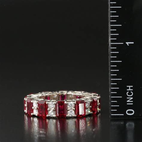 14k 900 Ctw Ruby And 189 Ctw Lab Grown Diamond Eternity Band Ebth