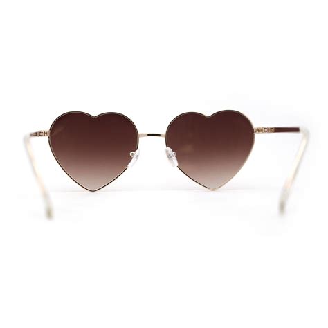 Womens Classic Metal Rim Heart Shape Valentines Sunglasses Ebay