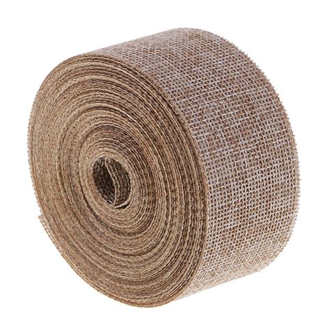 10 Meters Faux Jute Hessian Burlap Ribbon Garland Roll For Wedding