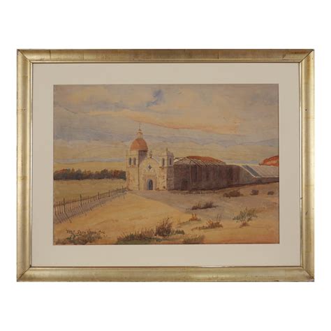 Early 20th Century Mission Carmel California Watercolor By Wallace Clinton Stratton Chairish