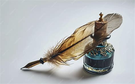 Premium Photo Antique Quill Pen In Inkwell