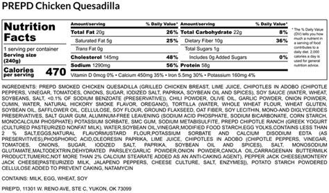 Chicken Quesadilla Prepd