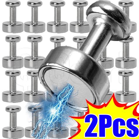 2pcs Magnetic Pushpin Hook Mini Thumbtack Hooks Neodymium Ron Boron Thumbtack Storage