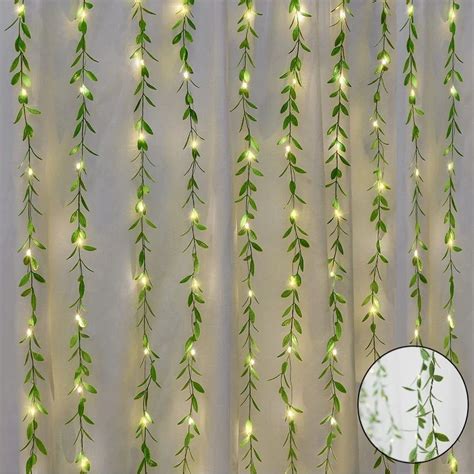 3m Leaves Curtain Led String Light 200 Leds 8 Modes Remote Control
