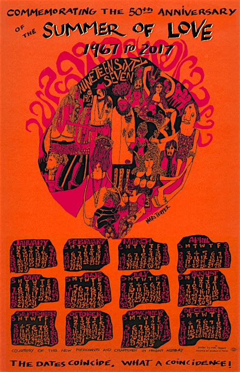 1967 Mari Tepper Calendar Available At 2017 Festival Of Rock Posters