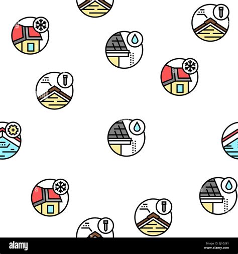 Roof Replacement Job Vector Seamless Pattern Stock Vector Image And Art