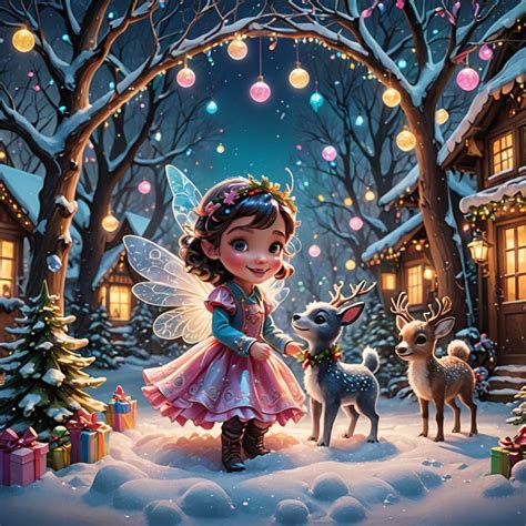 A Delicate Crystalline Glass Christmas Fairy With Iridescent Wings And A Mischievous Grin