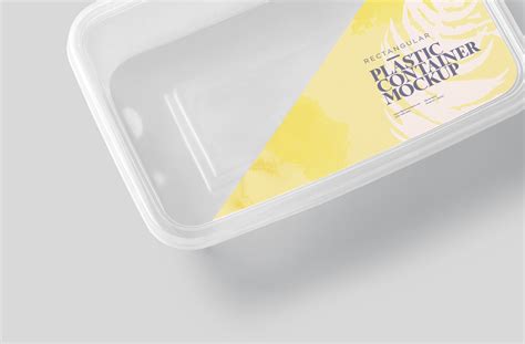 Rectangular Plastic Container Mockup With Lid Zippypixels