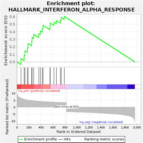 Details For Gene Set Hallmarkinterferonalpharesponse Gsea