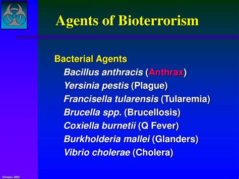 Ppt Identification Of Bioterrorism Agents Powerpoint Presentation