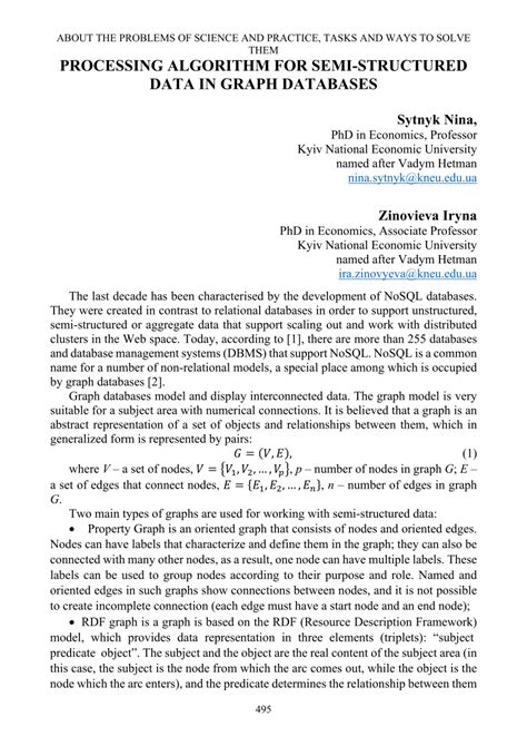 Pdf Processing Algorithm For Semi Structured Data In Graph Databases