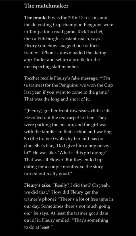 Marc Andre Fleury Being The Ultimate Wingman For An Unsuspecting