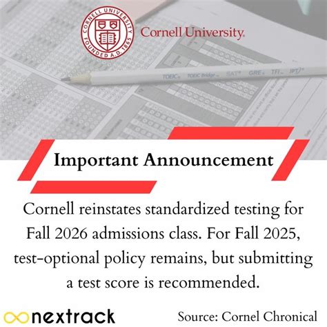 Nextrack On Linkedin Cornell Sat Act Testoptional Standardizedtesting