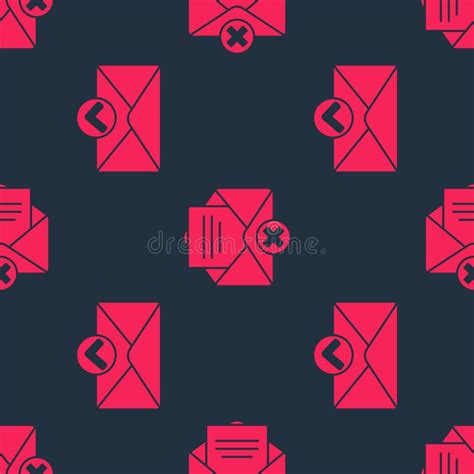 Set Envelope And Check Mark And Delete Envelope On Seamless Pattern Vector Stock Vector