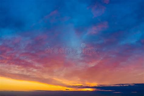 Dramatic Sunset Sky At Colorful Dusk Stock Image Image Of Night